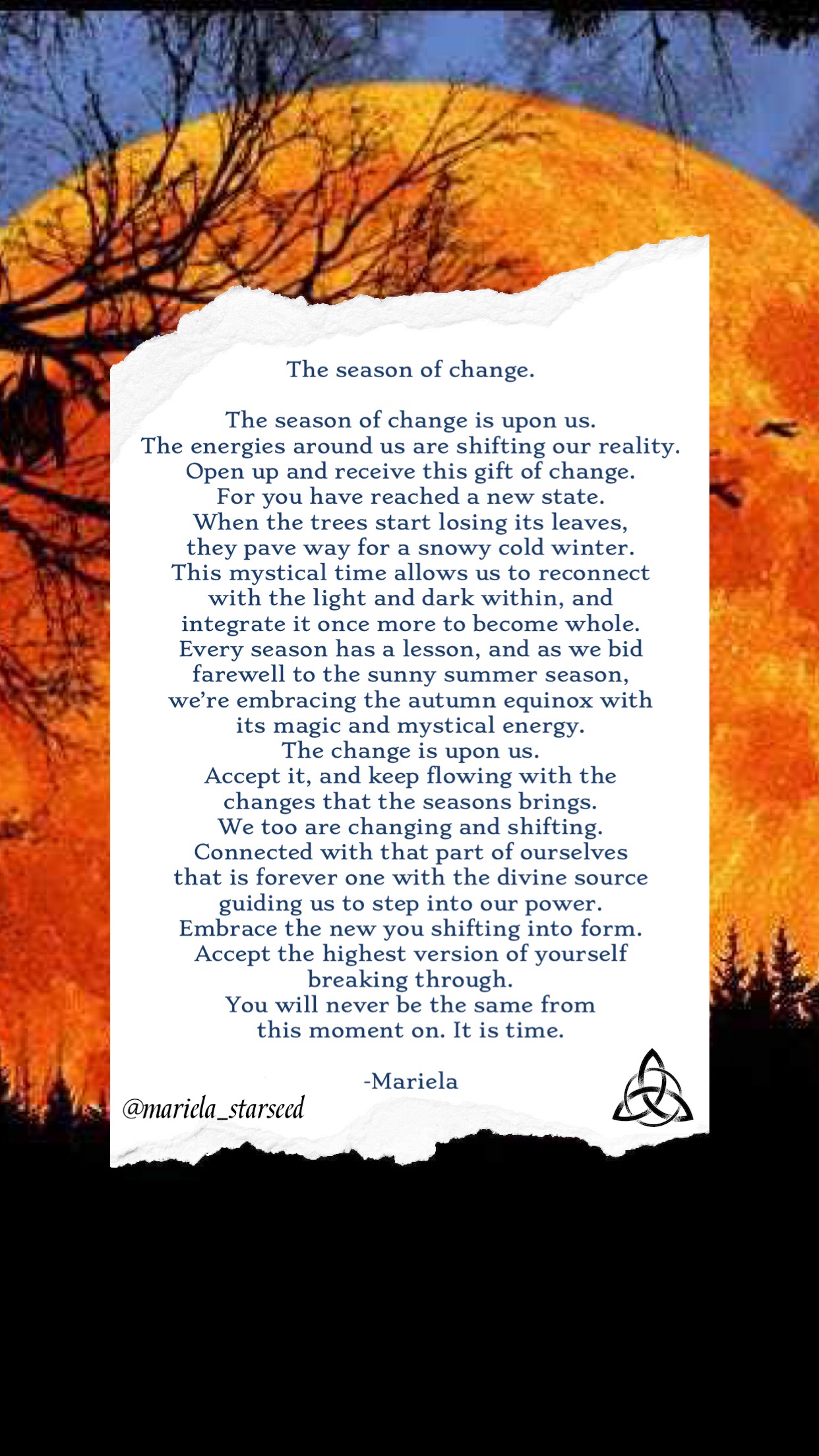 The season of change | The Official Website of Mariela Narvaez